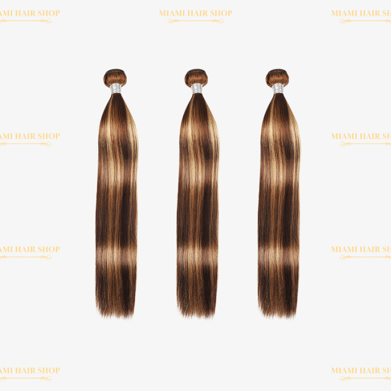 3 virgin hair weaving packets human hair straight mechy blonde – Miami ...