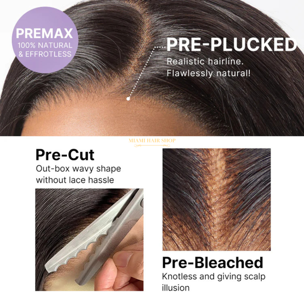 Perruque 7x6 Butterfly Cut Yaki Straight - Sans Colle - Taille Unique ...