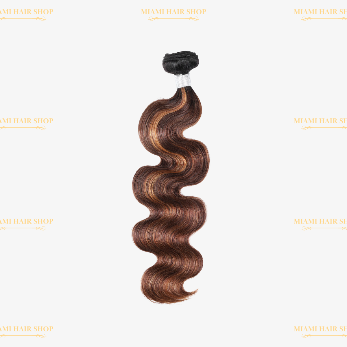 Tissage Body Wave cheveux naturels | Chatain Méché | T1B4/30# – Miami ...