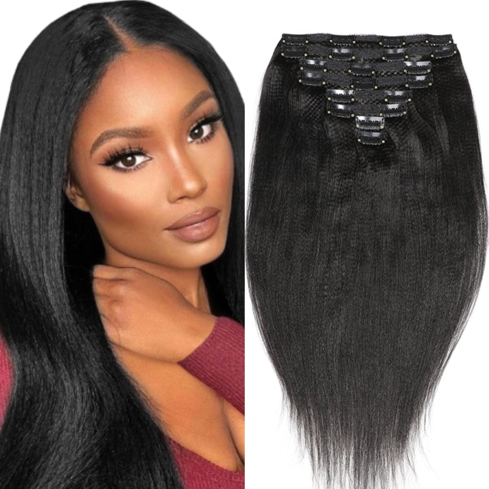 Extensions à Clips Yaki Straight Noir – Miami Hair Shop