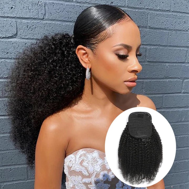 Queue de cheval Ponytail Noir A Cordon Remy Hair Afro Curly – Miami ...
